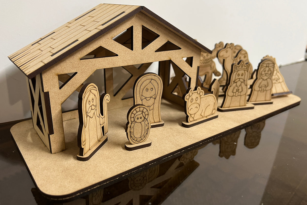 DIY Christmas Craft Kit - 3D Nativity Scene – Pew Pew Lasercraft, LLC