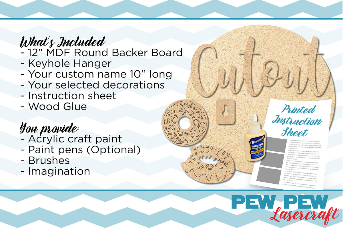 DIY Project Kit Name Round – Pew Pew Lasercraft, LLC